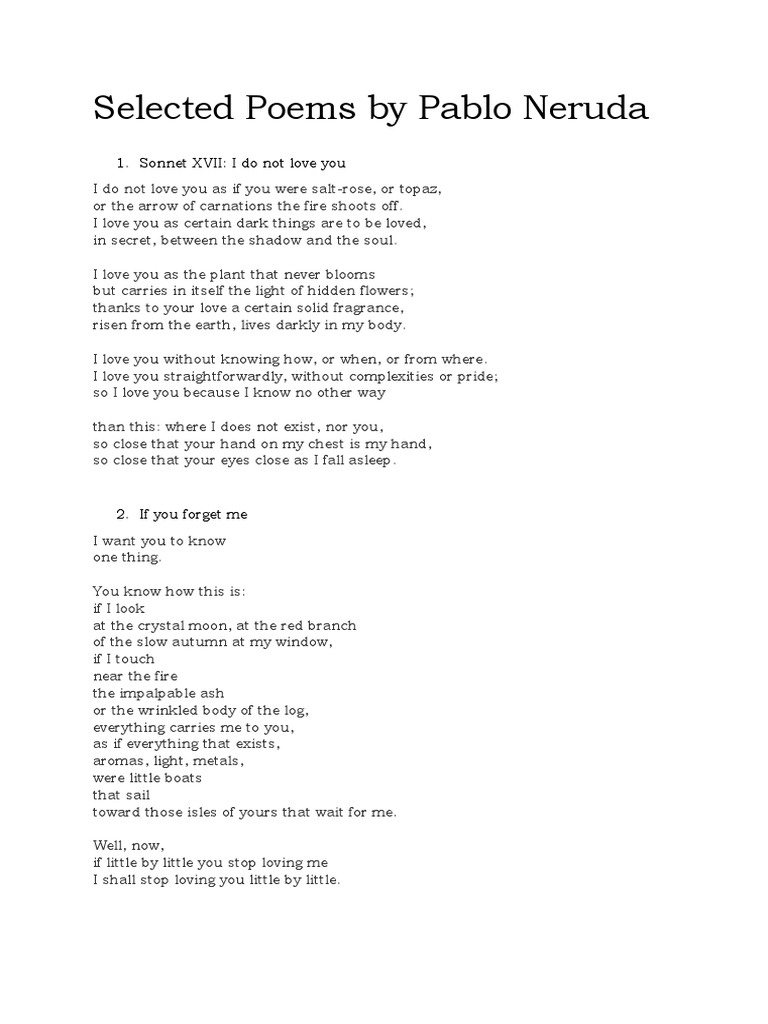 Selected Poems by Pablo Neruda | PDF | Nature