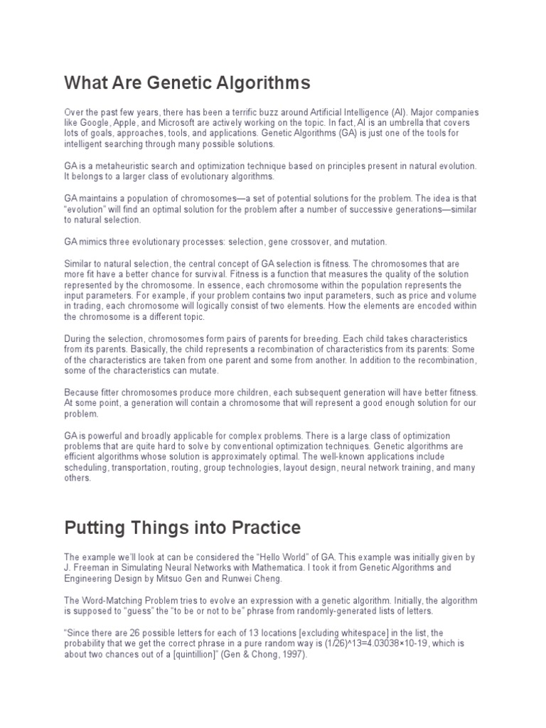 Generic Algorith | PDF | Genetic Algorithm | Natural Selection