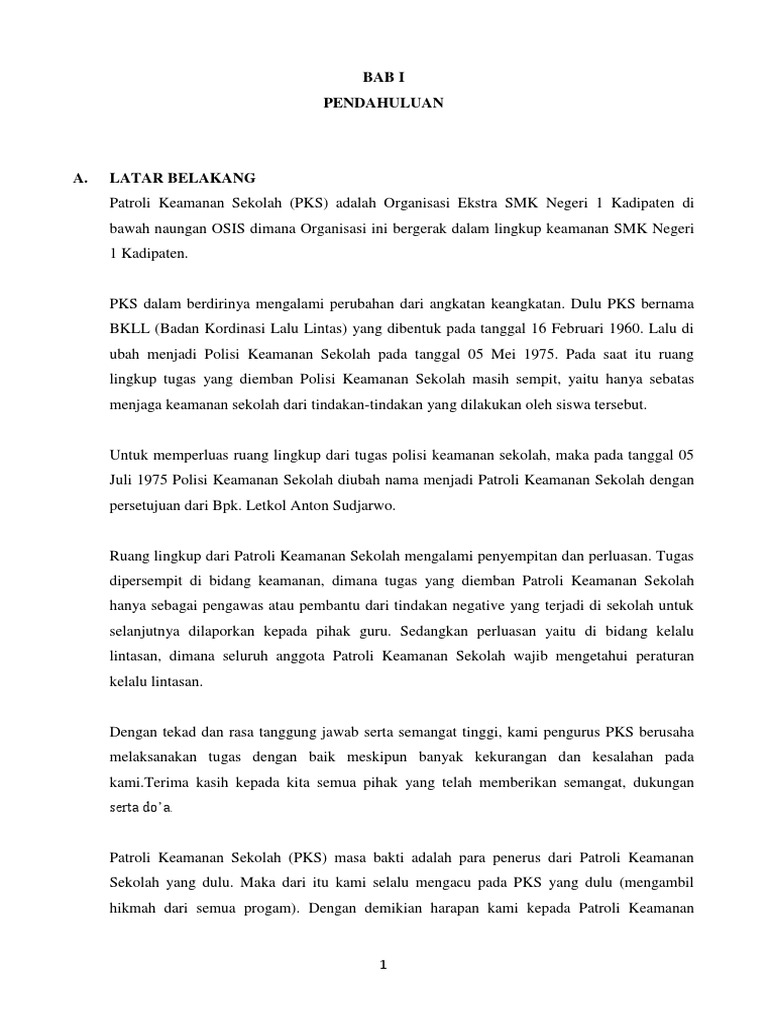 Program Kerja PKS 2018 | PDF