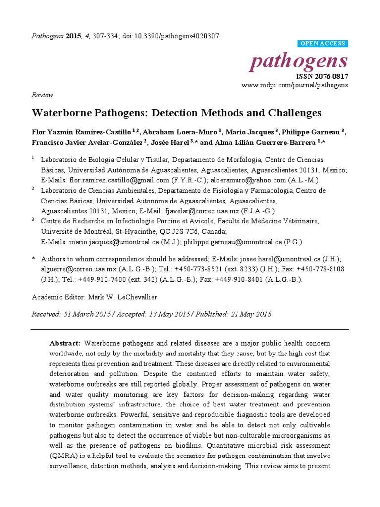 Pathogens: Waterborne Pathogens: Detection Methods and Challenges | PDF ...