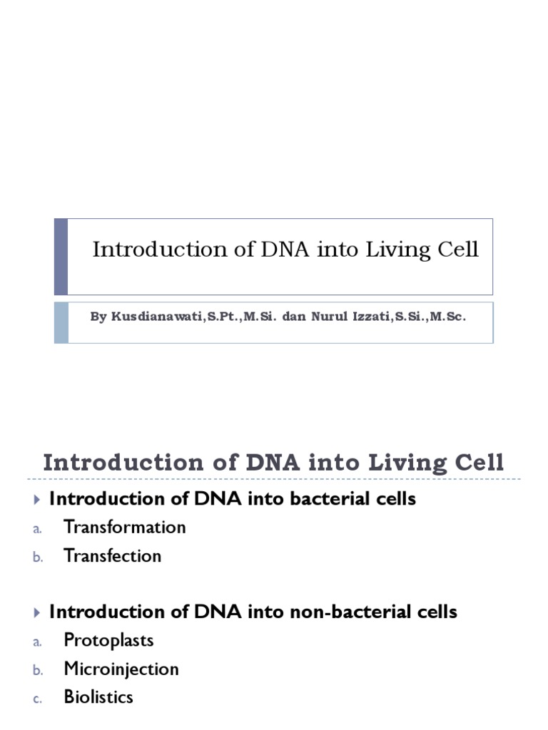 432515250219pertemuan Vi Dan Vii Introduction of Dna Into Living Cell-1 ...