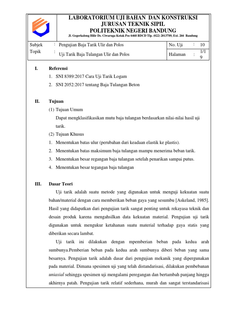 Uji Baja | PDF | Teknologi & Rekayasa