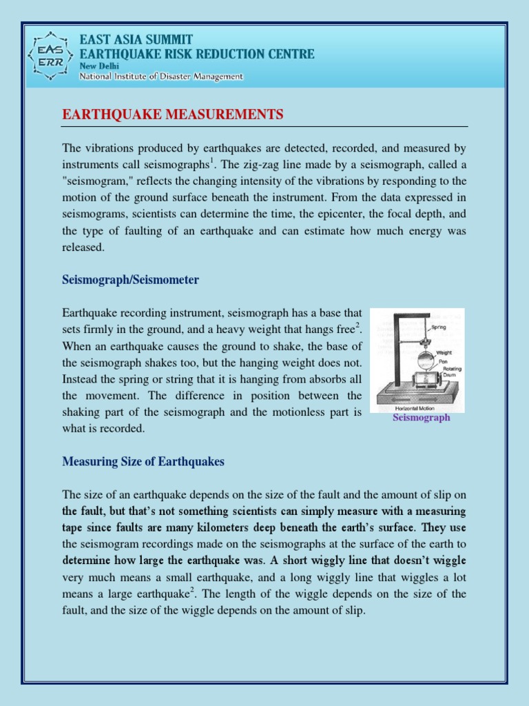 Understanding Earthquake Measurements | PDF | Moment Magnitude Scale ...