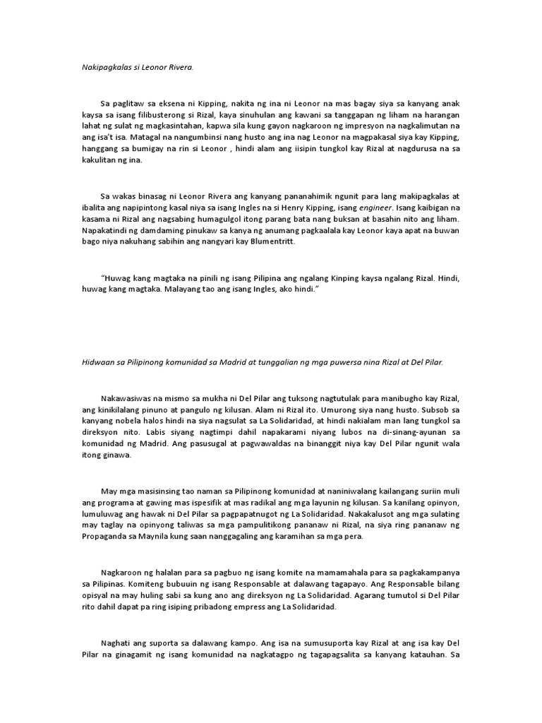 Nakipagkalas Si Leonor Rivera | PDF