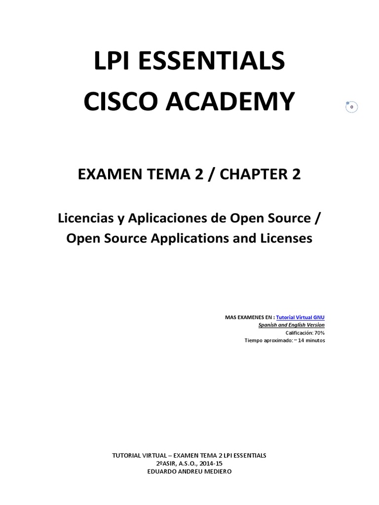 Examen - Capitulo 2 Chapter 2 - LPI Esse PDF | PDF | Creative Commons ...