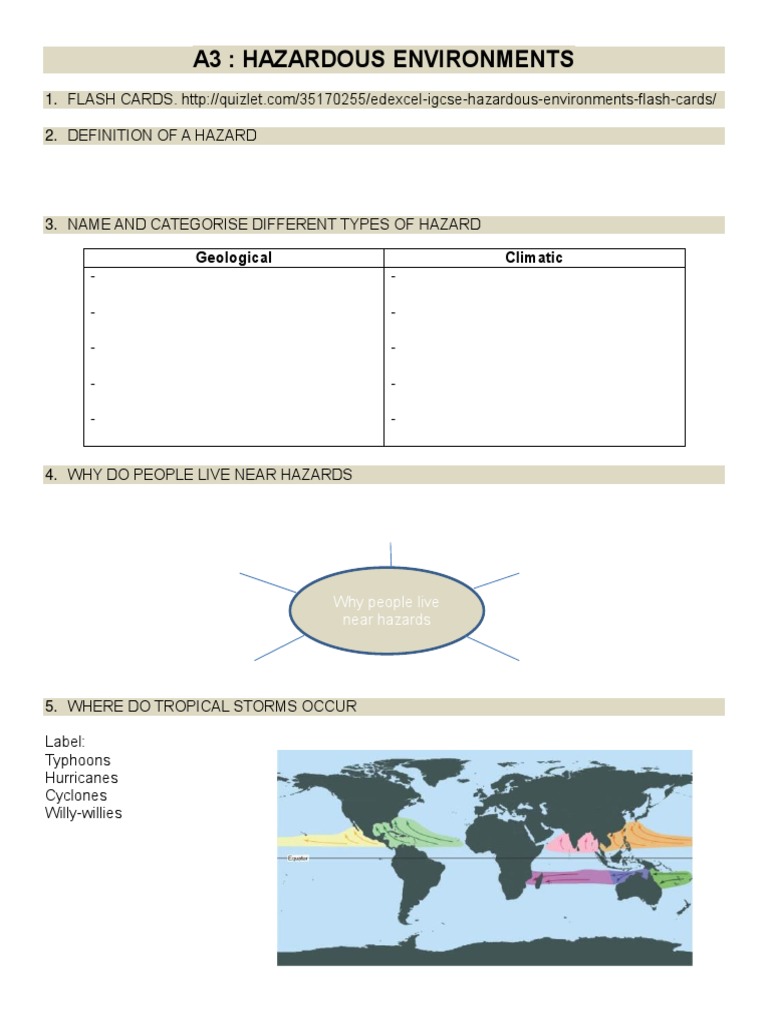 IGCSEHazardous Environments Revision | PDF | Lava | Volcano