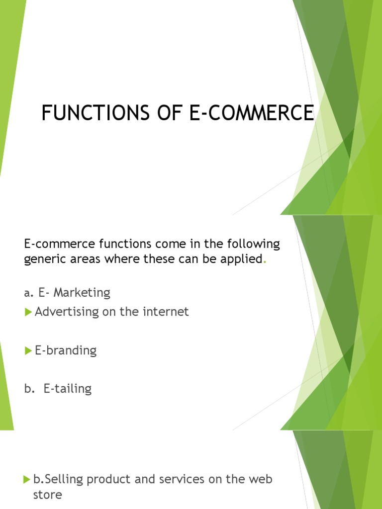 Function of E-Commerce | PDF | E Commerce | Sales