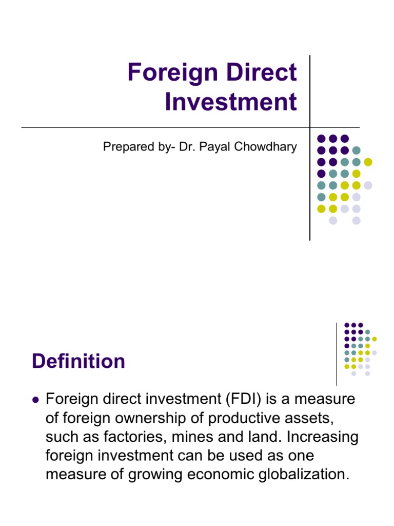 Foreign Direct Investment | PDF | Foreign Direct Investment | Mergers ...