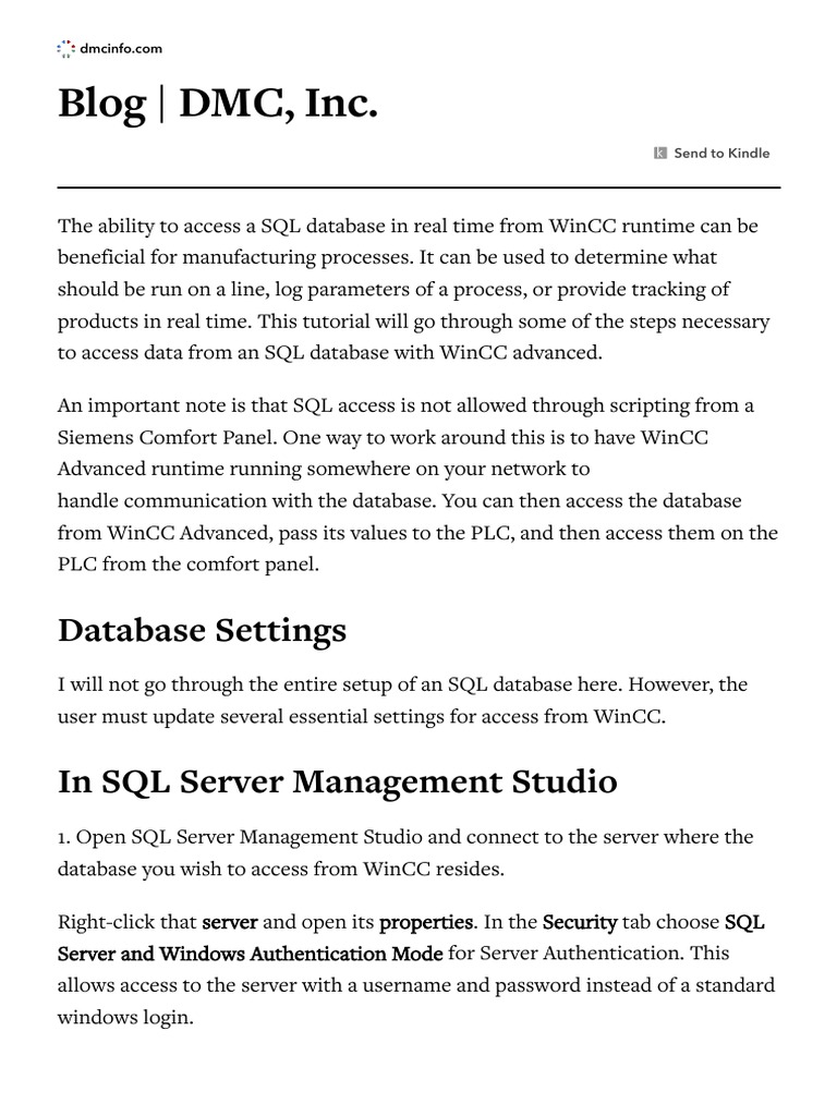 Sql Express Scripting From Wincc Advanced Pdf Microsoft Sql Server Port Computer Networking