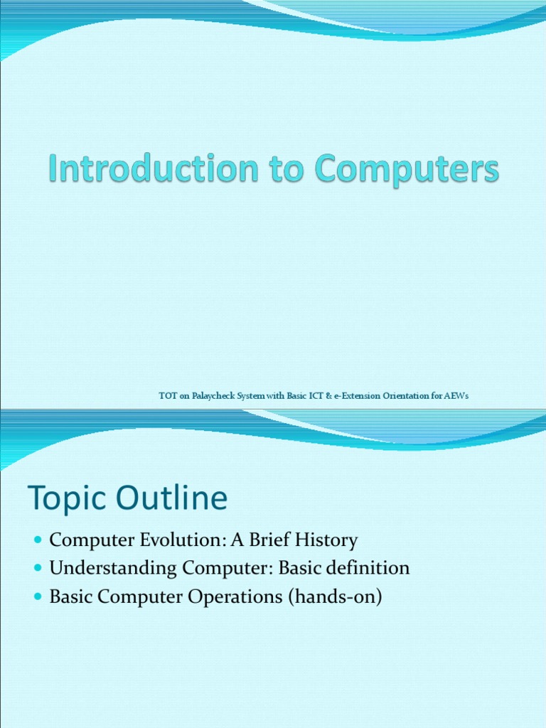 Introduction To Computers PDF | PDF | Personal Computers | Software