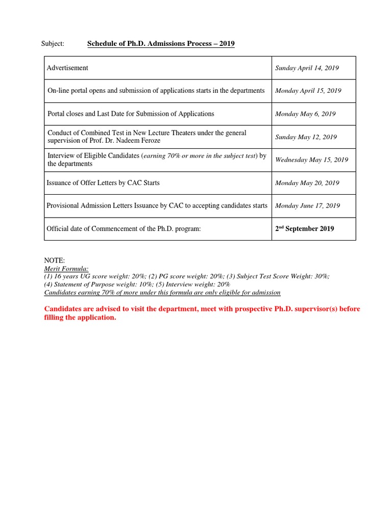PHD Admissions Schedule2019 (Web) | PDF