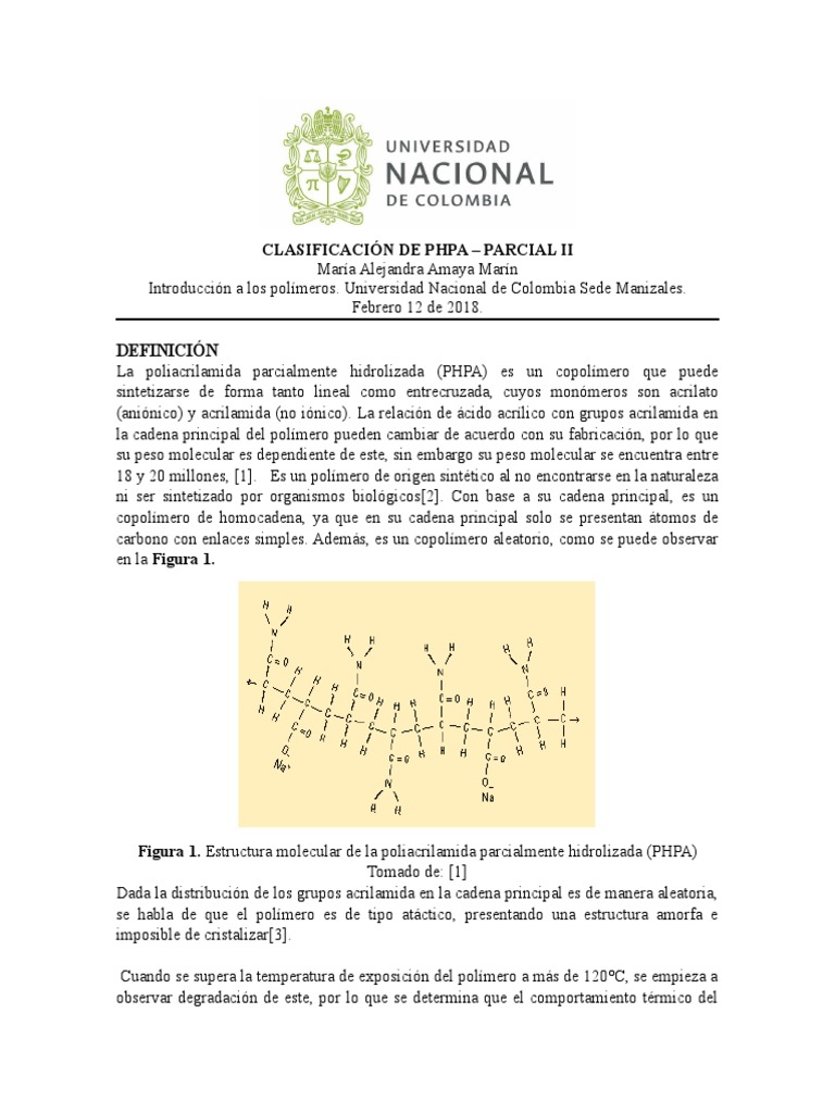 Clasificación y Aplicaciones de PHPA | PDF | Polímeros | Materiales