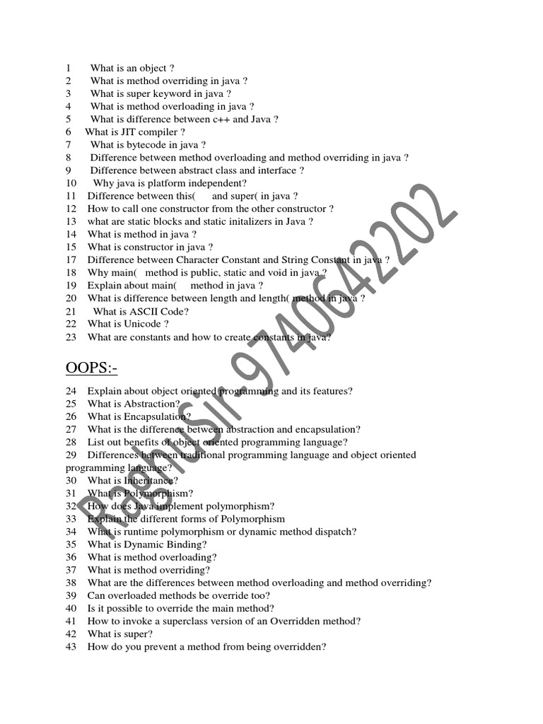 Raghu Sir Java Question | PDF | Method (Computer Programming) | Class ...