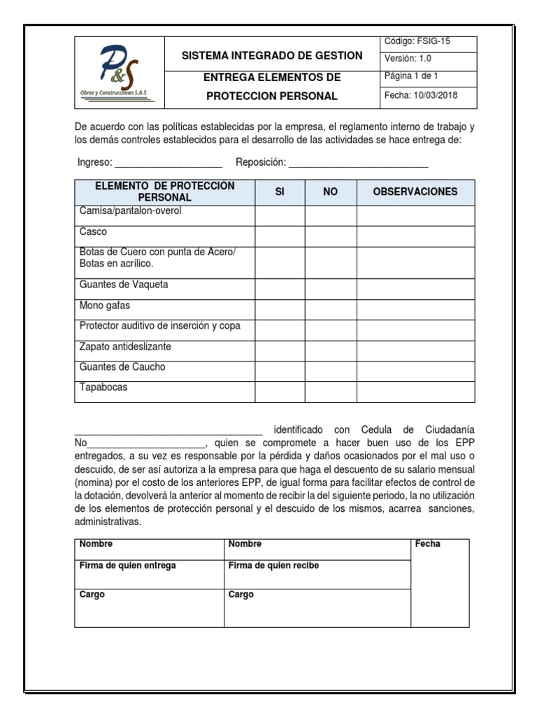 Formato Dotaciones | PDF