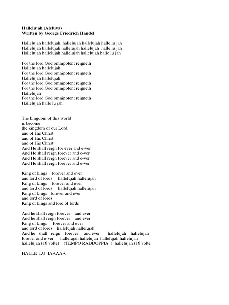Hallelujah HANDEL | PDF