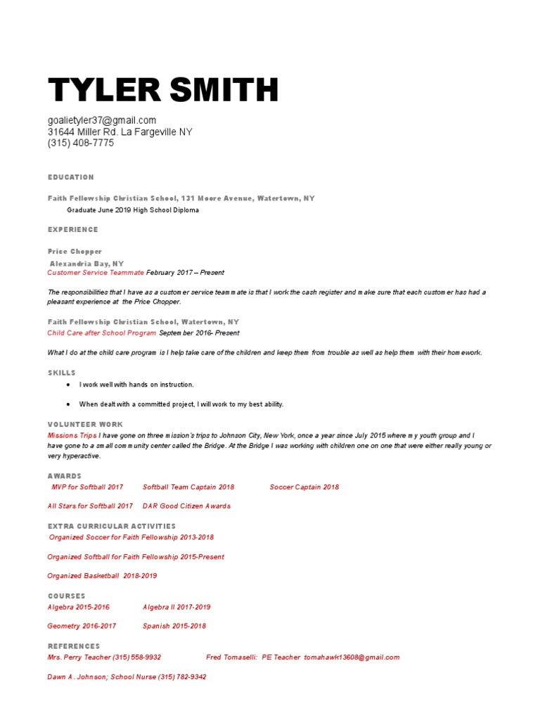 Tyler Smith Resume 2018 | PDF