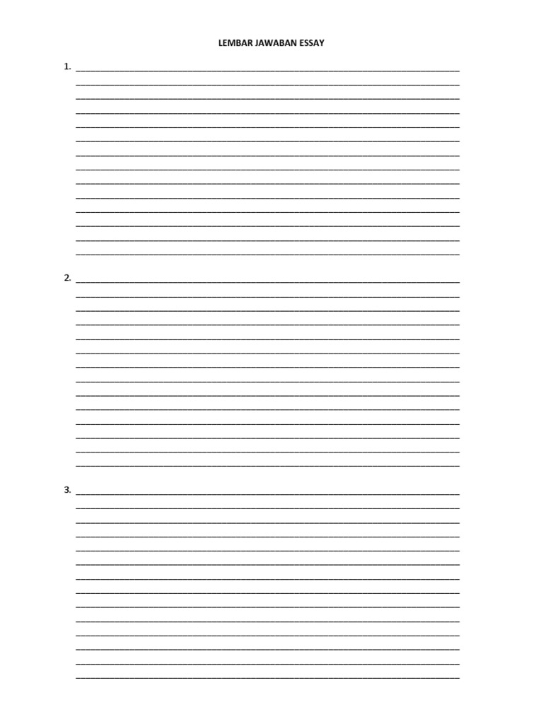 Lembar Jawaban Essay Format | PDF