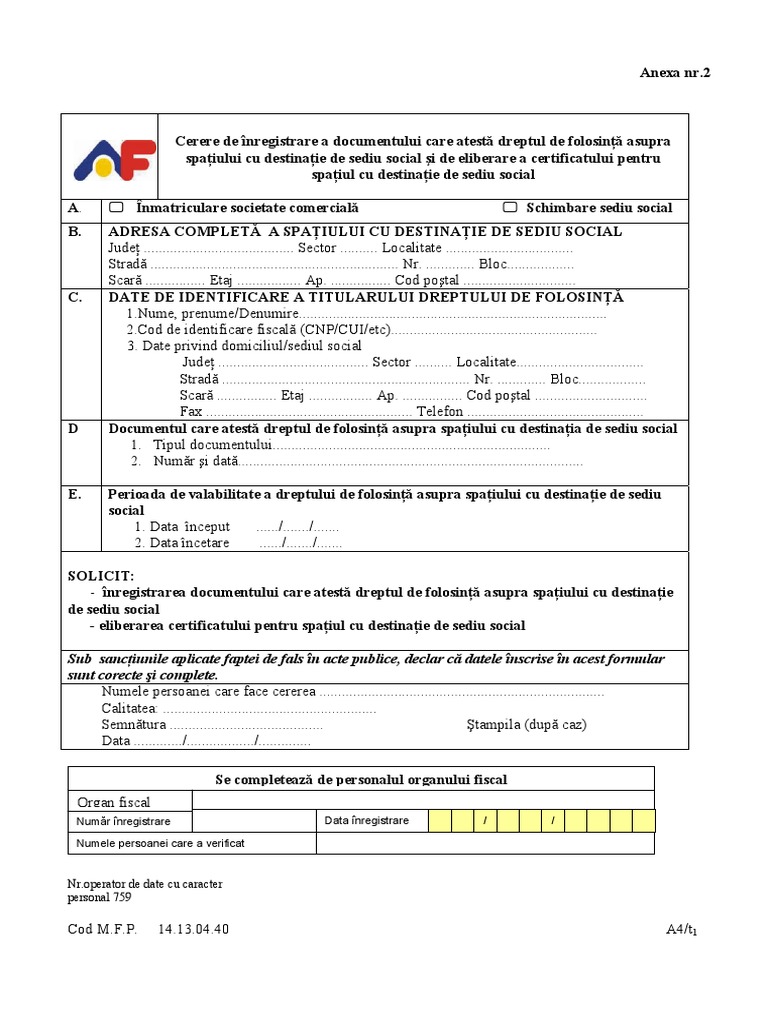 Formular Anaf PDF | PDF