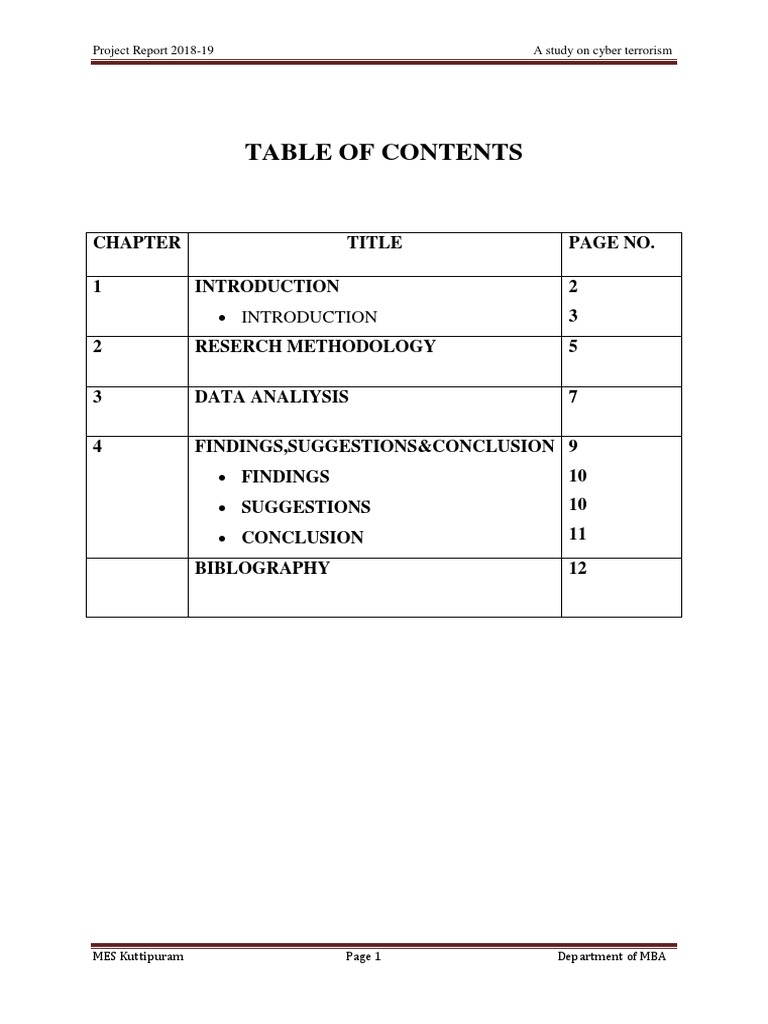 Title Page No. 1 2 3 2 Reserch Methodology 5: - Introduction | Download ...