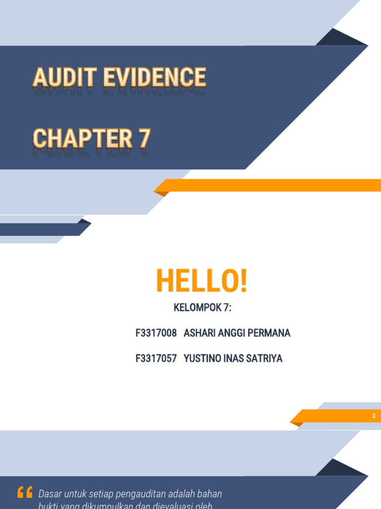 Kelompok 7 - Audit Evidence | PDF
