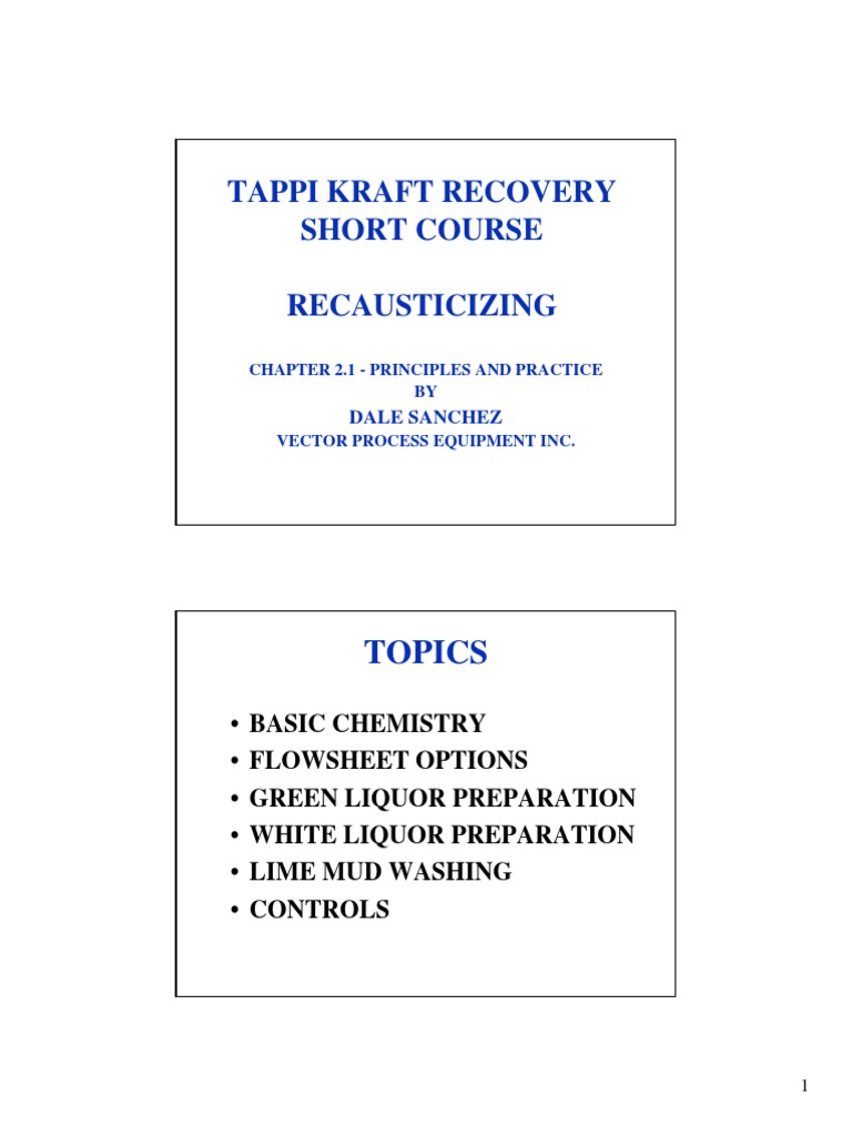 2-1 PPT Recausticizing PDF | PDF | Filtration | Lime (Material)