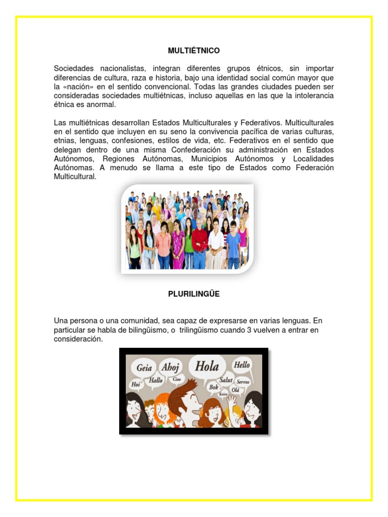 Definición de Multiétnico y Multicultural | PDF