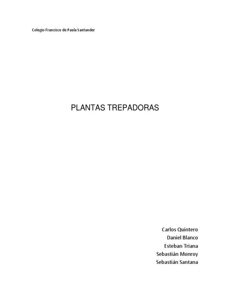 Plantas Trepadoras | PDF | Horticultura y jardinería | Plantas