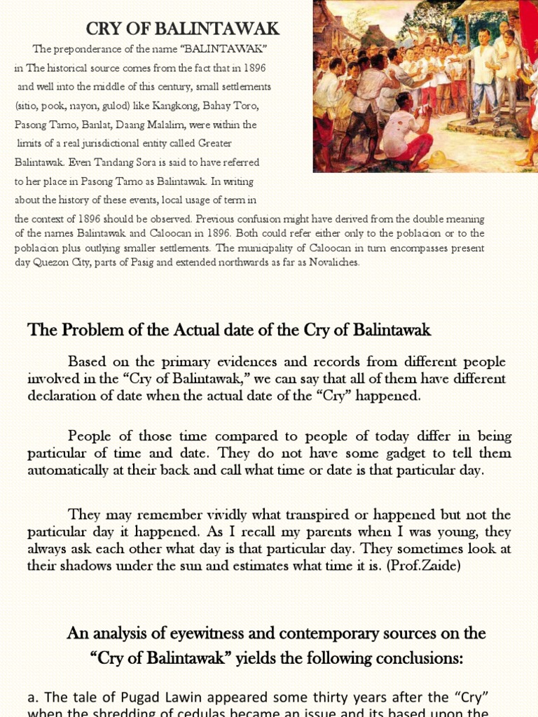 The Cry of Balintawak: Date and Significance | PDF | Philippines