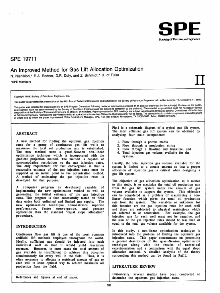 An Improved Method For Gas Lift Allocation Optimization PDF | PDF ...