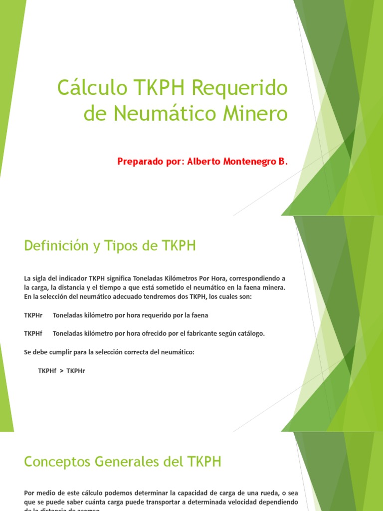 Cálculo TKPH Requerido de Neumático Minero | PDF | Neumático | Vehículos