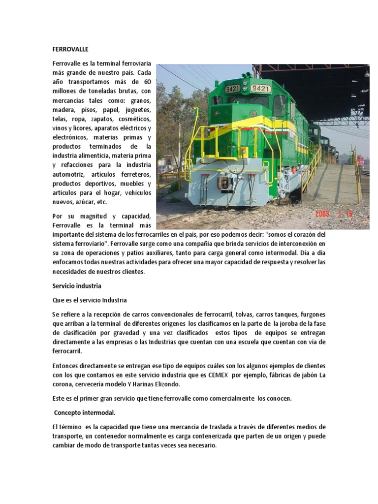 FERROVALLE | PDF | Transporte Intermodal de Carga | El comercio ...