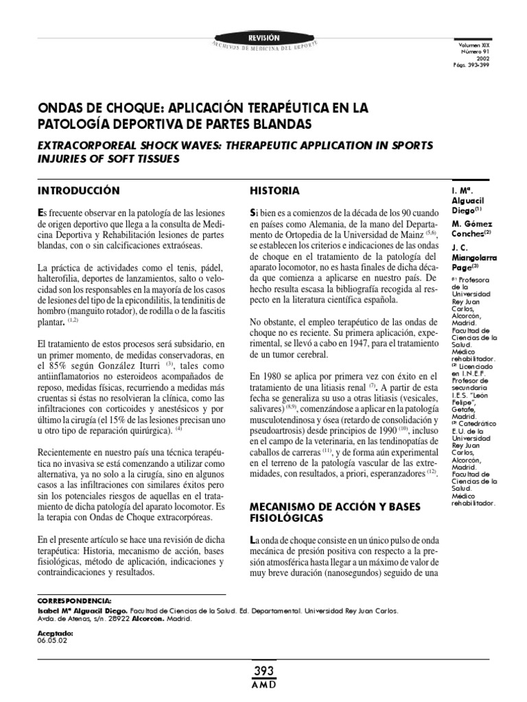 Terapia con Ondas de Choque en Lesiones Deportivas | PDF | Hombro ...