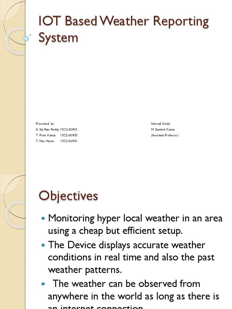 IOT Based Weather Reporting System | PDF | Finance & Money Management ...