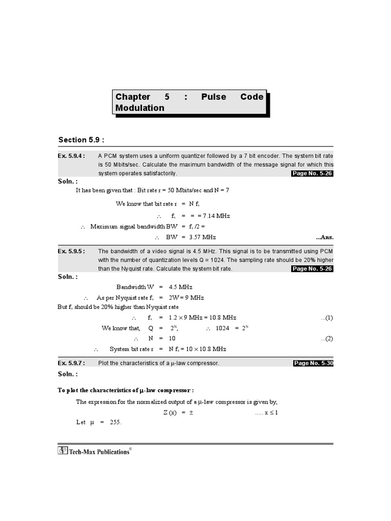 Waveform Coding Questions | PDF | Signal To Noise Ratio | Sampling (Signal Processing)