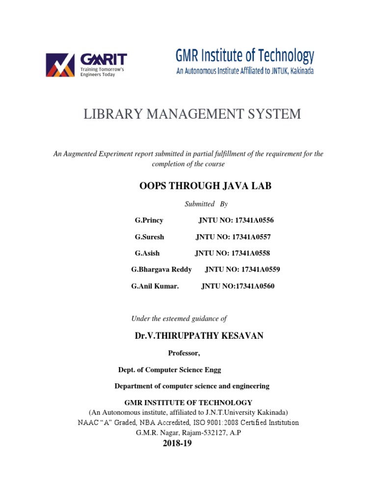 Library Management System: Oops Through Java Lab | PDF | Science ...