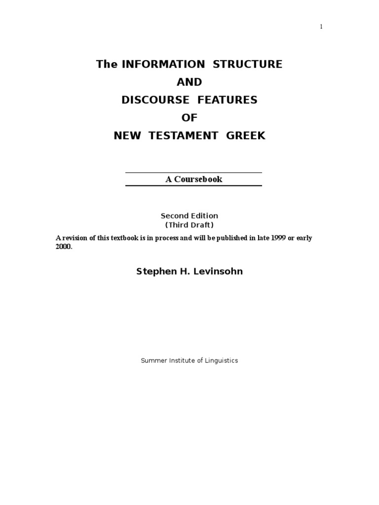 Greek Discourse Features | PDF | Semiotics | Linguistics