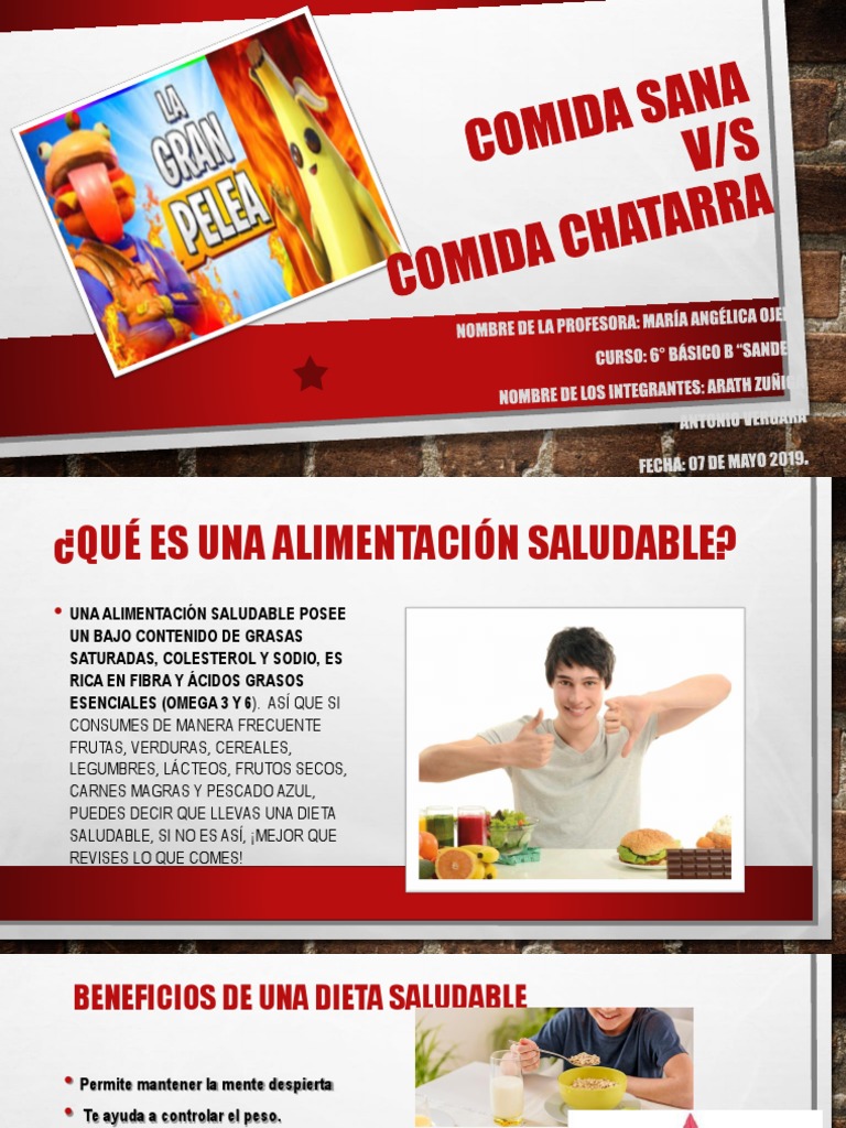 Comida Sana Vs Comida Chatarra | PDF | Comida chatarra | Dieta