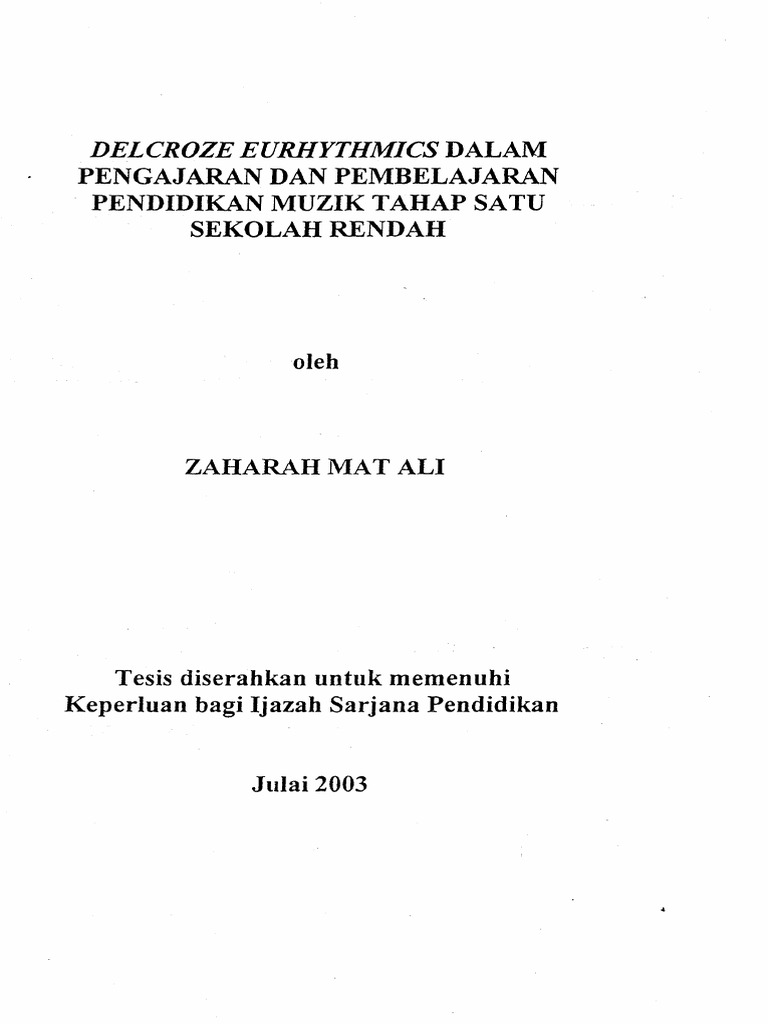 Dalcroze Eurhythmics di Pendidikan Muzik Sekolah Rendah | PDF | Sains & Matematika