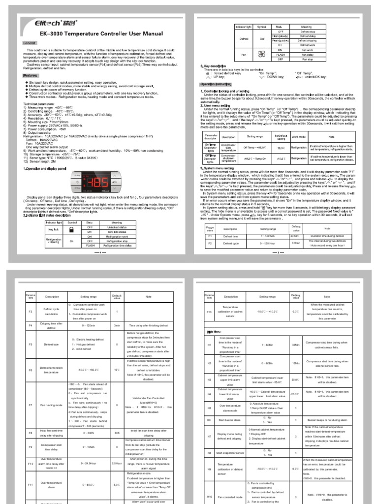 Ek 3030 | PDF | Refrigeration | Sensor