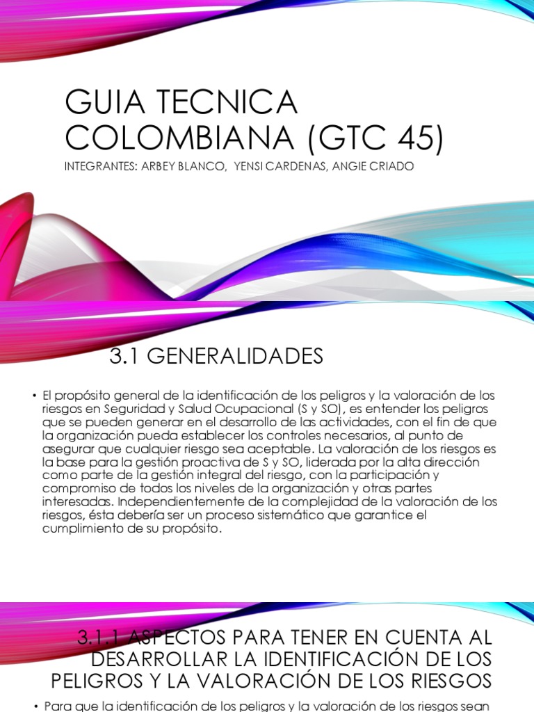 Guia Tecnica Colombiana (Gtc 45) | Seguridad y salud ocupacional | Riesgo