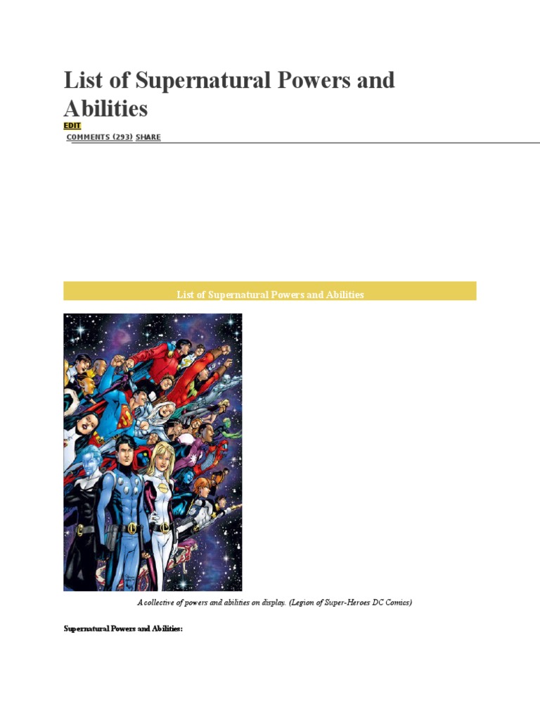 List Superpower | PDF | Extrasensory Perception | Deities