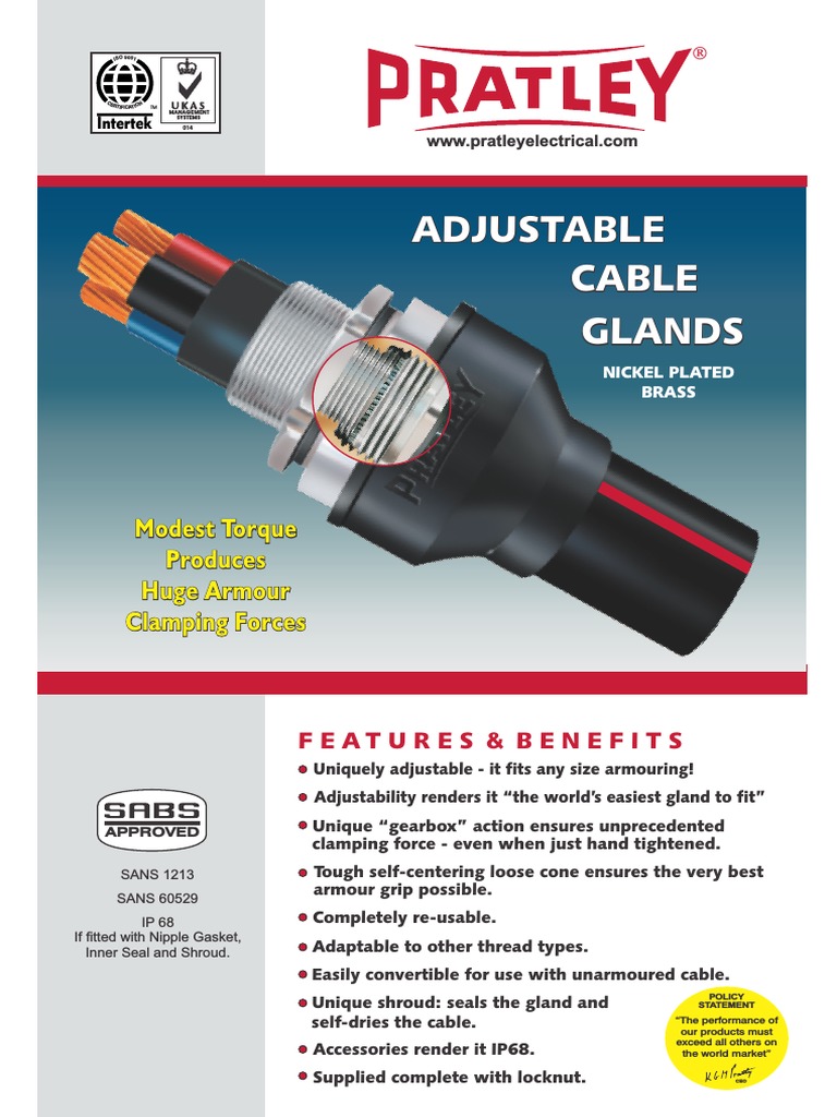 Adjustable Gland Leaflet PDF | PDF | Nut (Hardware) | Wire