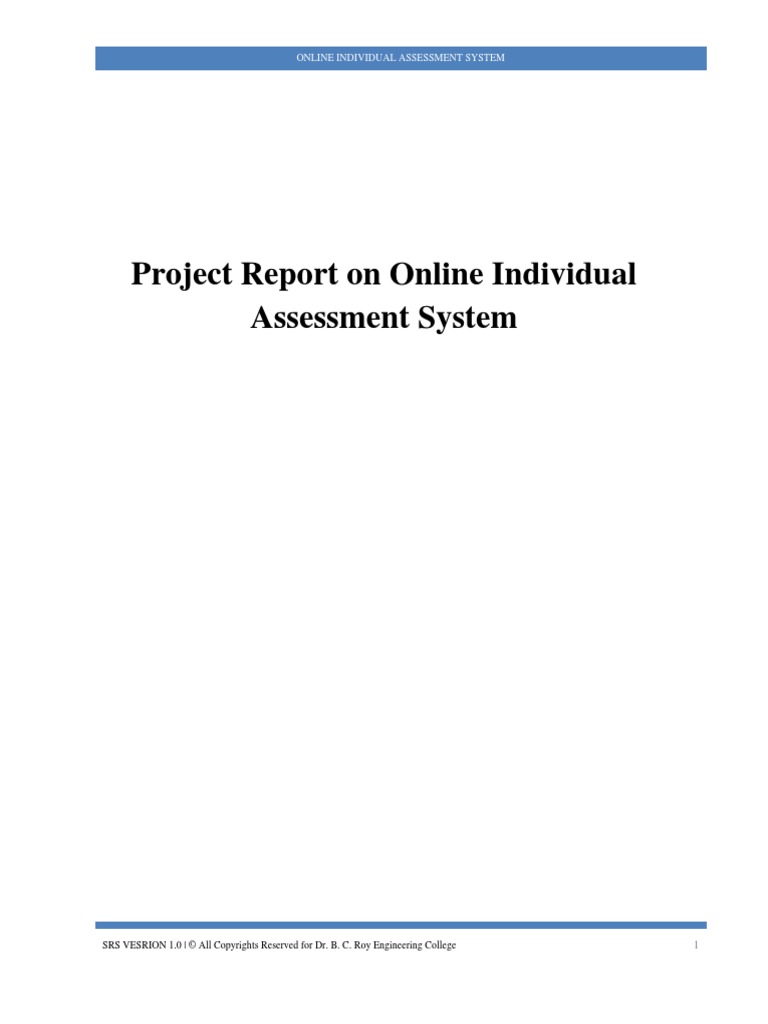 Project Report On Online Individual Assessment System | PDF | Php | Software Engineering