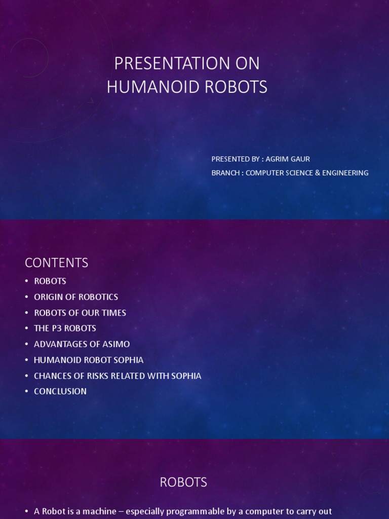 Presentation On Humaoid Robots | PDF | Emerging Technologies ...