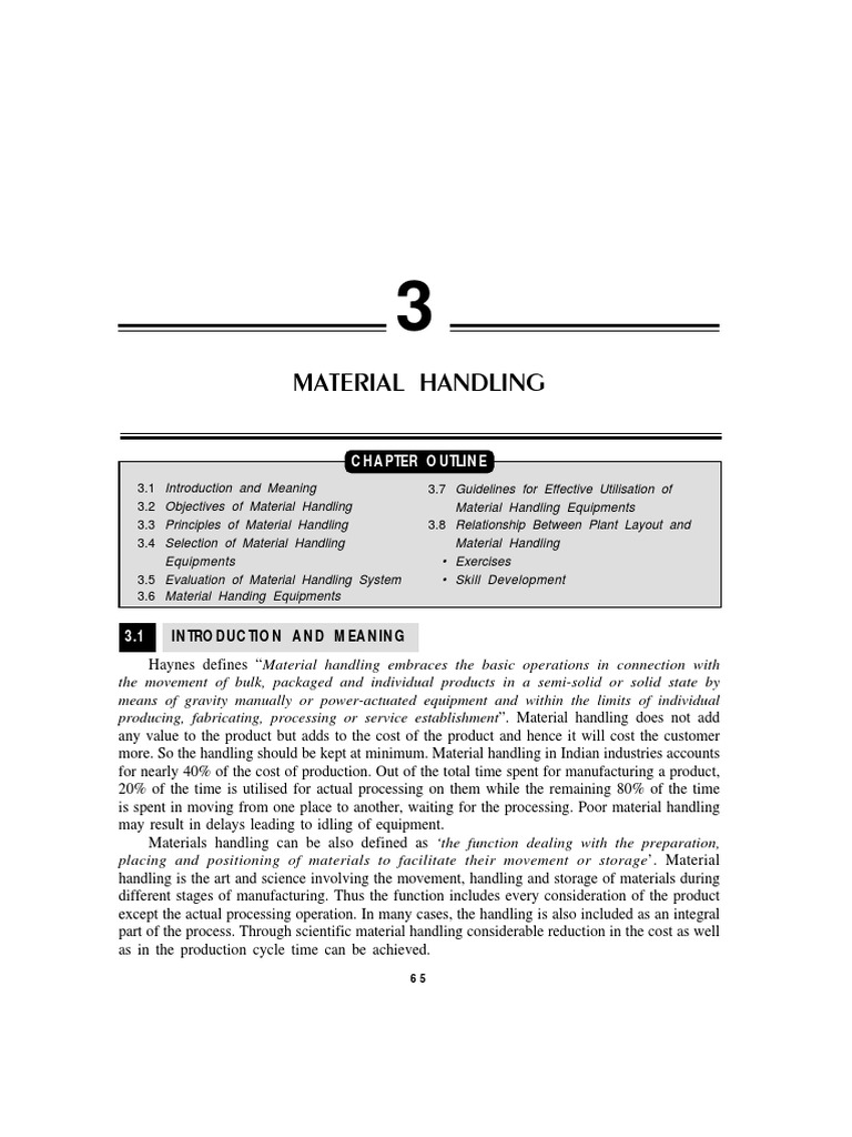 Principles and Objectives of Material Handling | PDF | Crane (Machine ...