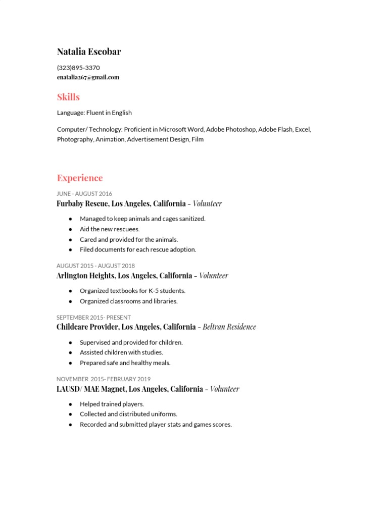 Natalia Escobar's Resume Summary | PDF | Career & Growth