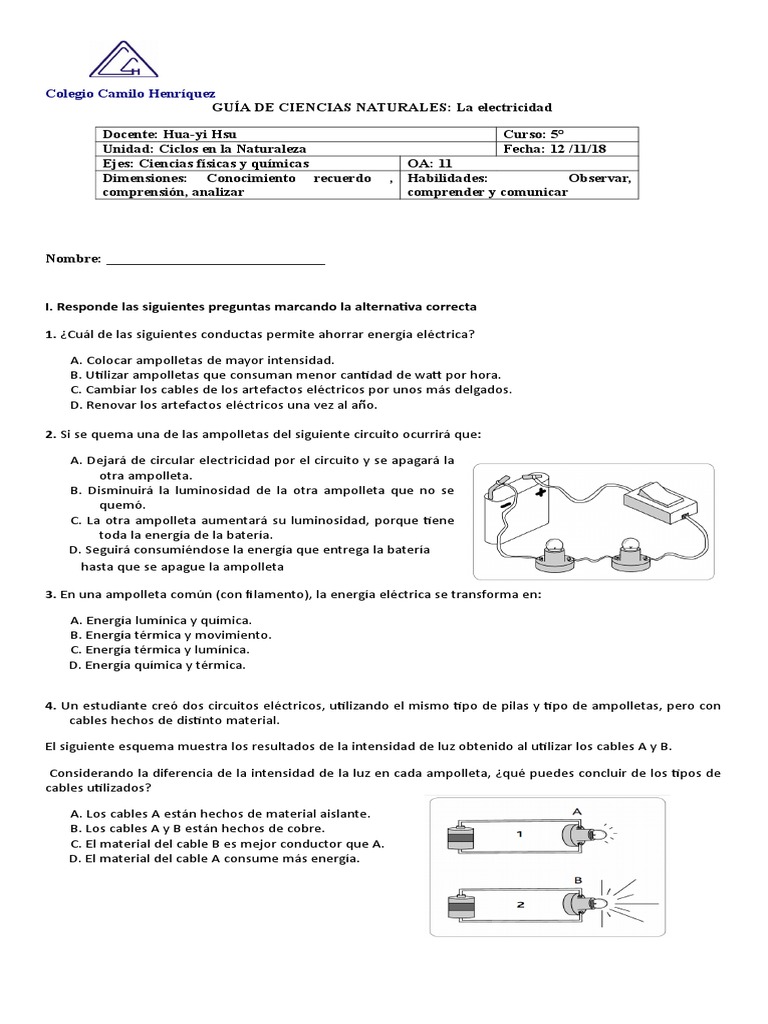 Ahorro de Energía en Electricidad Escolar | PDF | Generador eléctrico ...