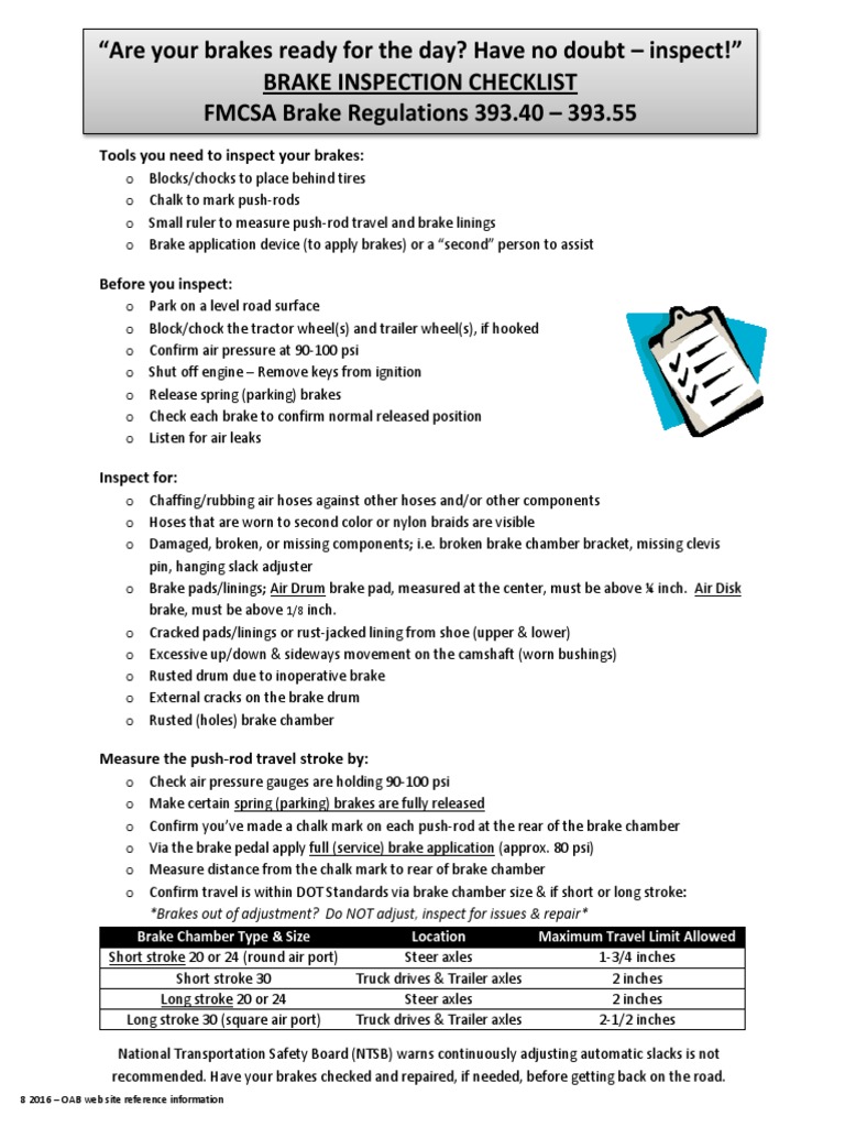 Brake Inspection Checklist Guide | PDF | Brake | Vehicles