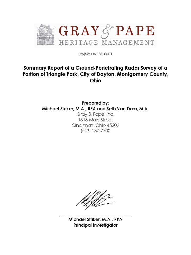 GPR Summary Survey | PDF | Archaeology | Ohio