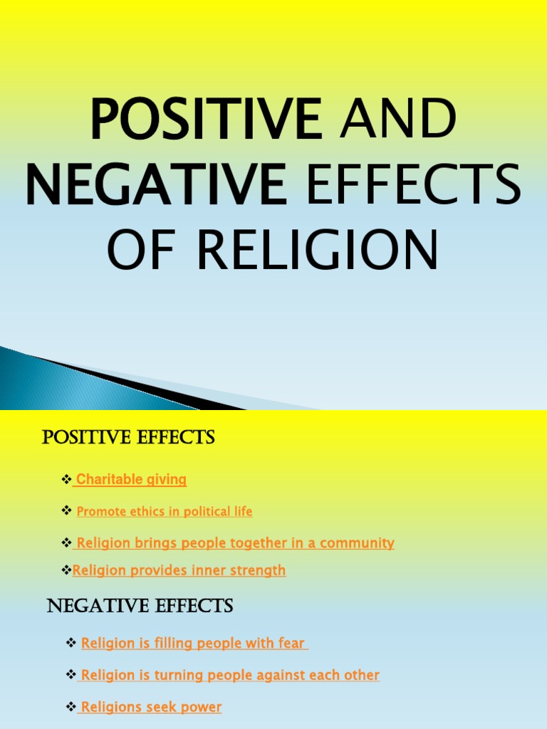 Positive and Negative Effects of Religion | PDF | Rituals | Value (Ethics)